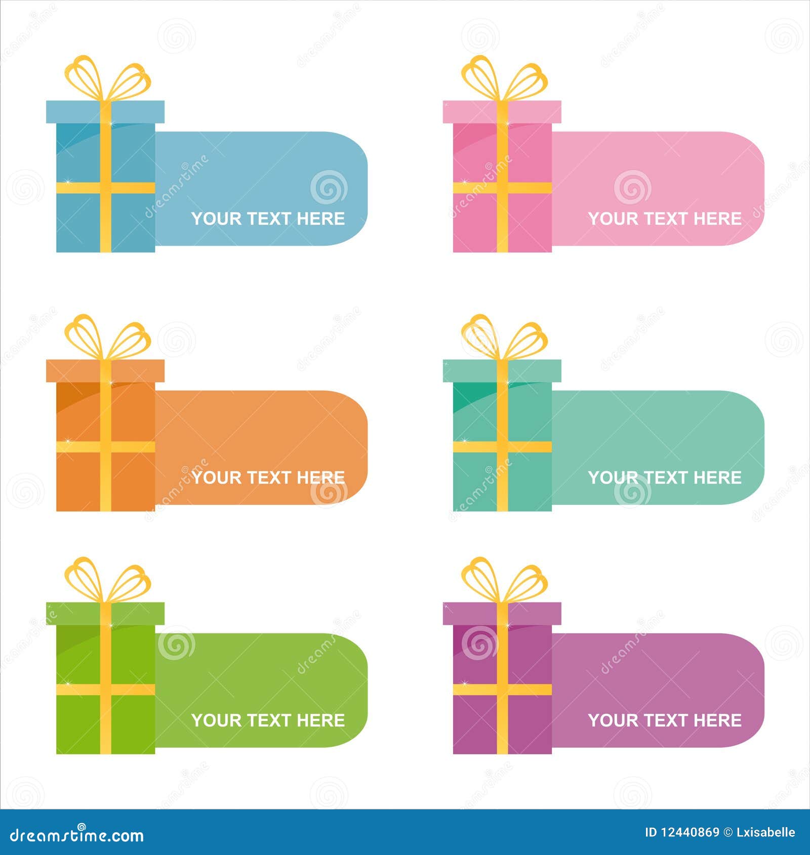 Set of 6 Colorful Gifts Frames Stock Vector - Illustration of colorful ...