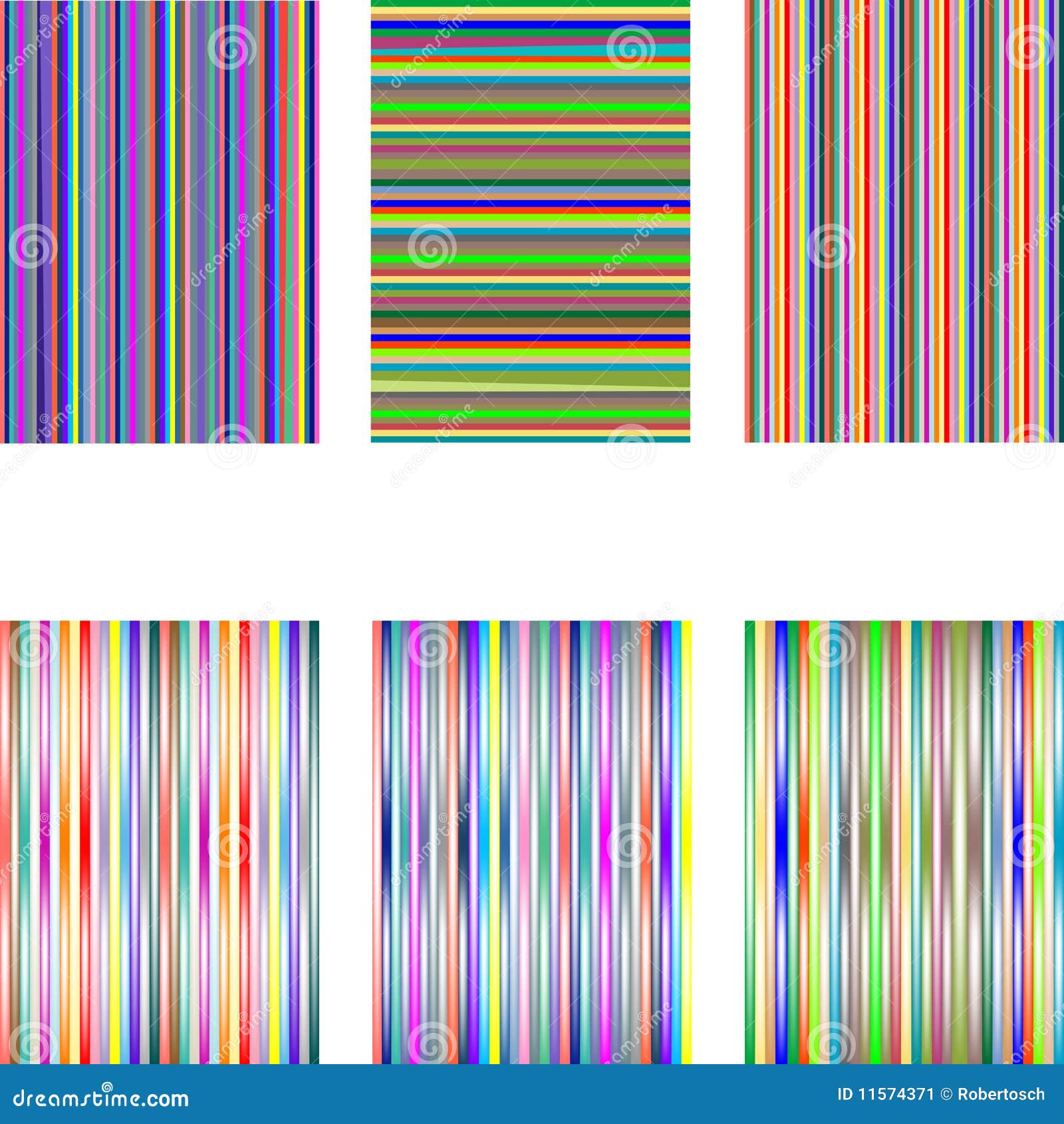 Set of 6 Diferent Stripes Isolated on White Stock Vector - Illustration ...