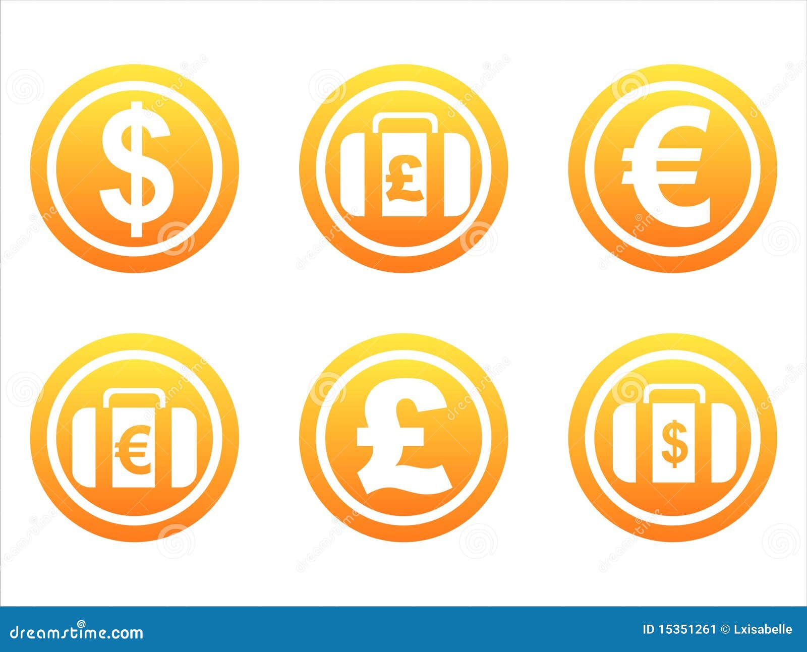Set of 6 finance signs stock vector. Illustration of finance - 15351261
