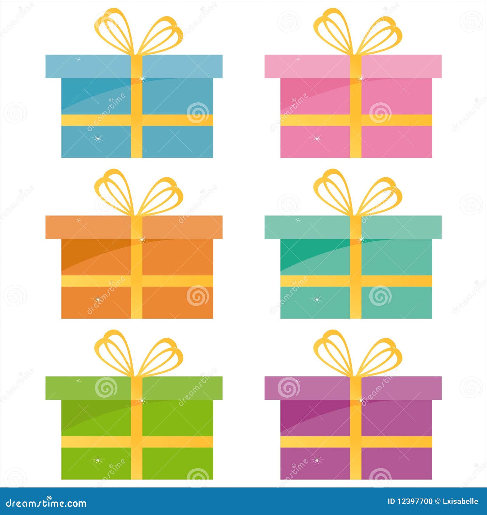 Set of 6 gifts icons stock vector. Illustration of holiday - 12397700