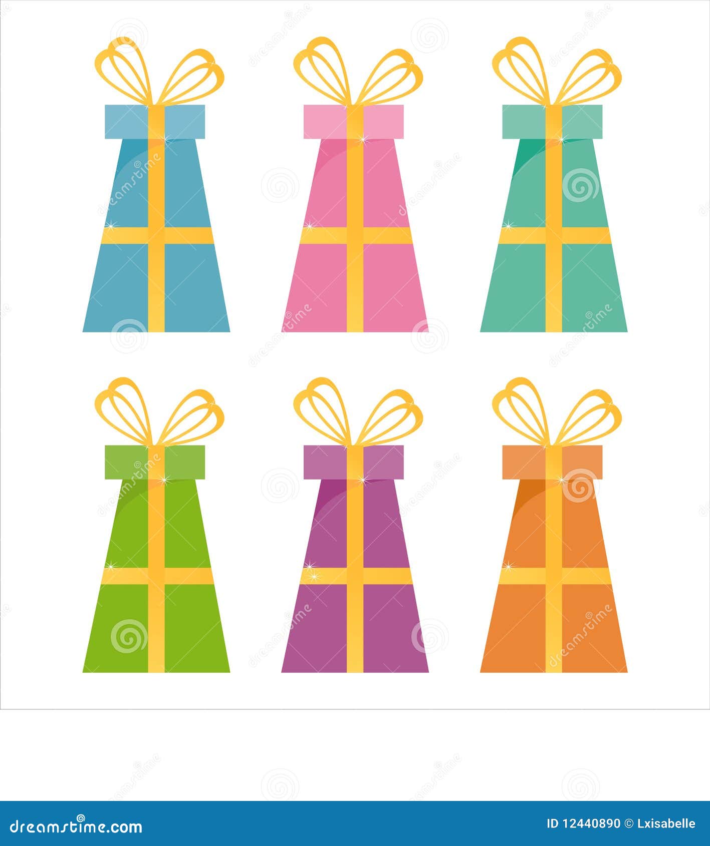 Set of 6 gifts icons stock vector. Illustration of icon - 12440890