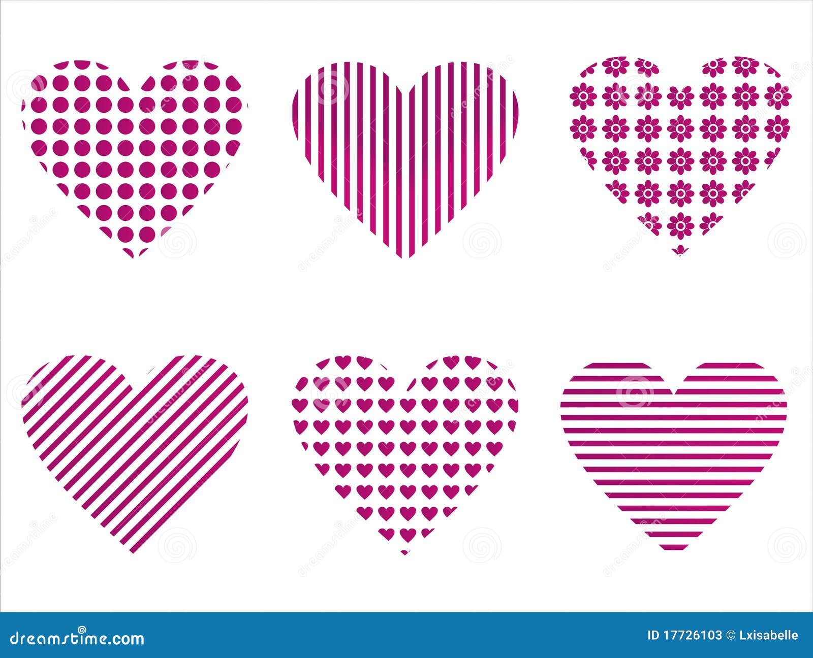 Set of 6 hearts icons stock vector. Illustration of friendship - 17726103