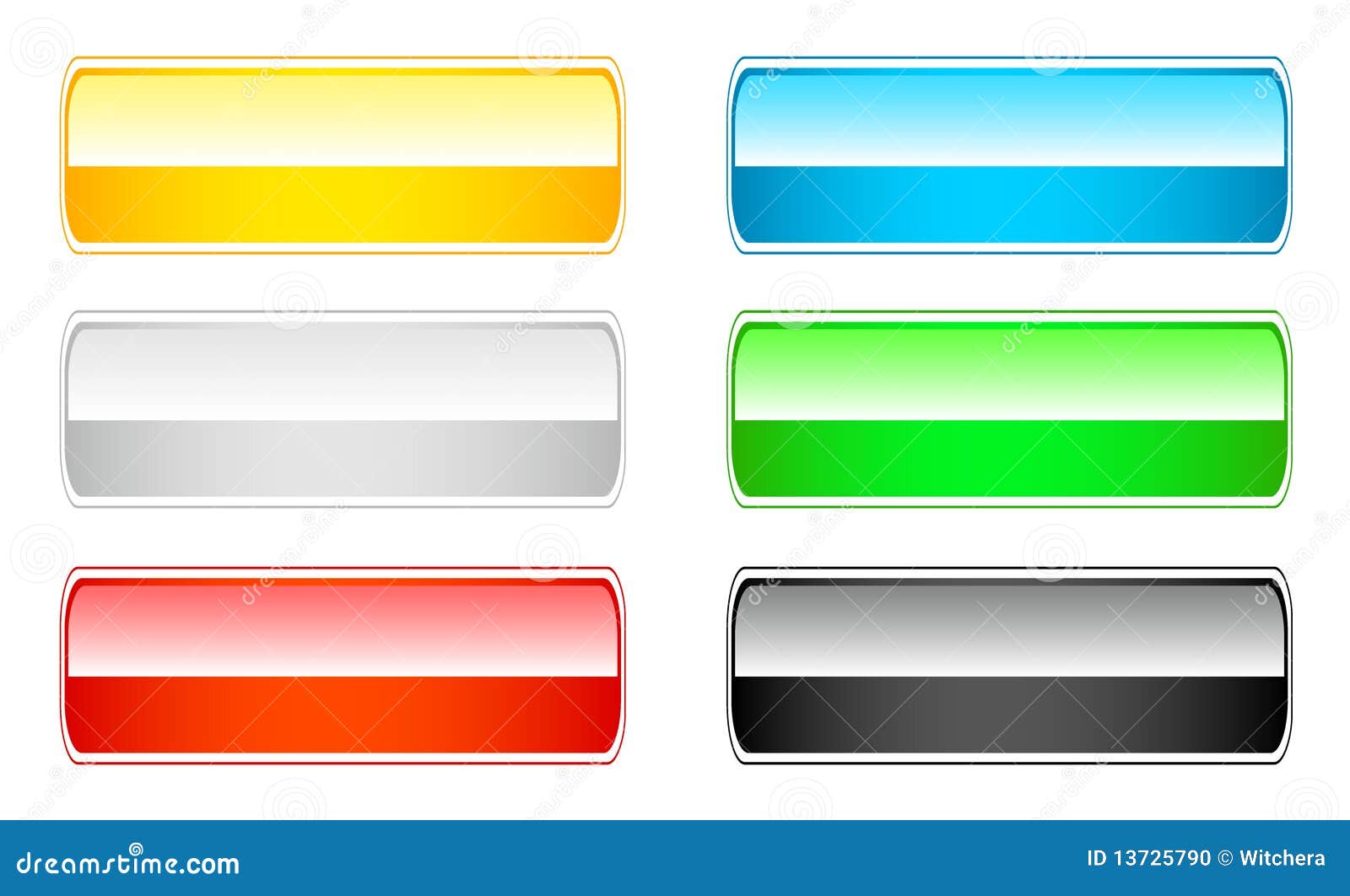 Set of 6 shiny buttons stock illustration. Illustration of internet ...