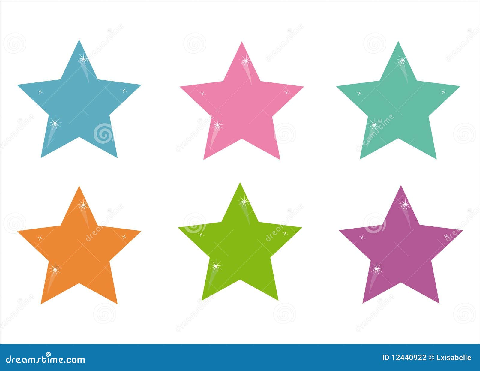 Set Of 6 Stars Icons Stock Photography - Image: 12440922