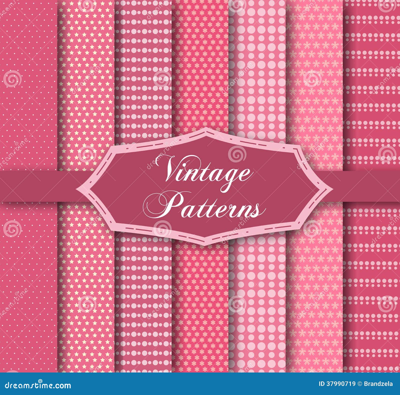 Set of 7 Different Patterns Stock Vector - Illustration of fabric ...