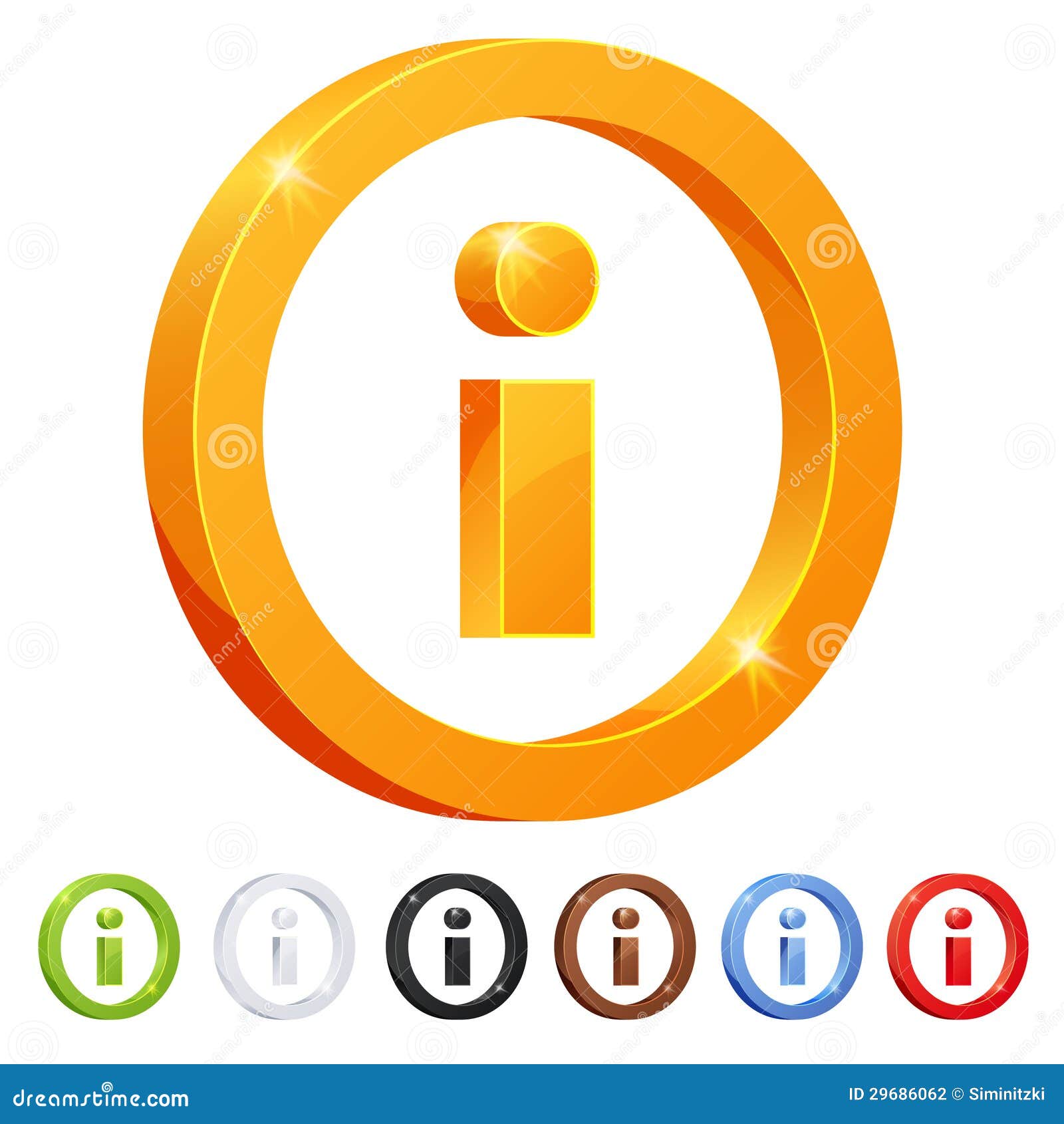 Set of 7 Info Symbol in Different Colors Stock Vector - Illustration of ...