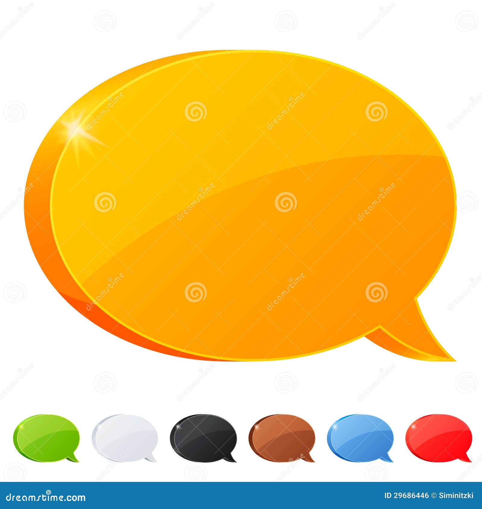 Set of 7 Speech Bubble Symbol in Different Colors Stock Vector ...