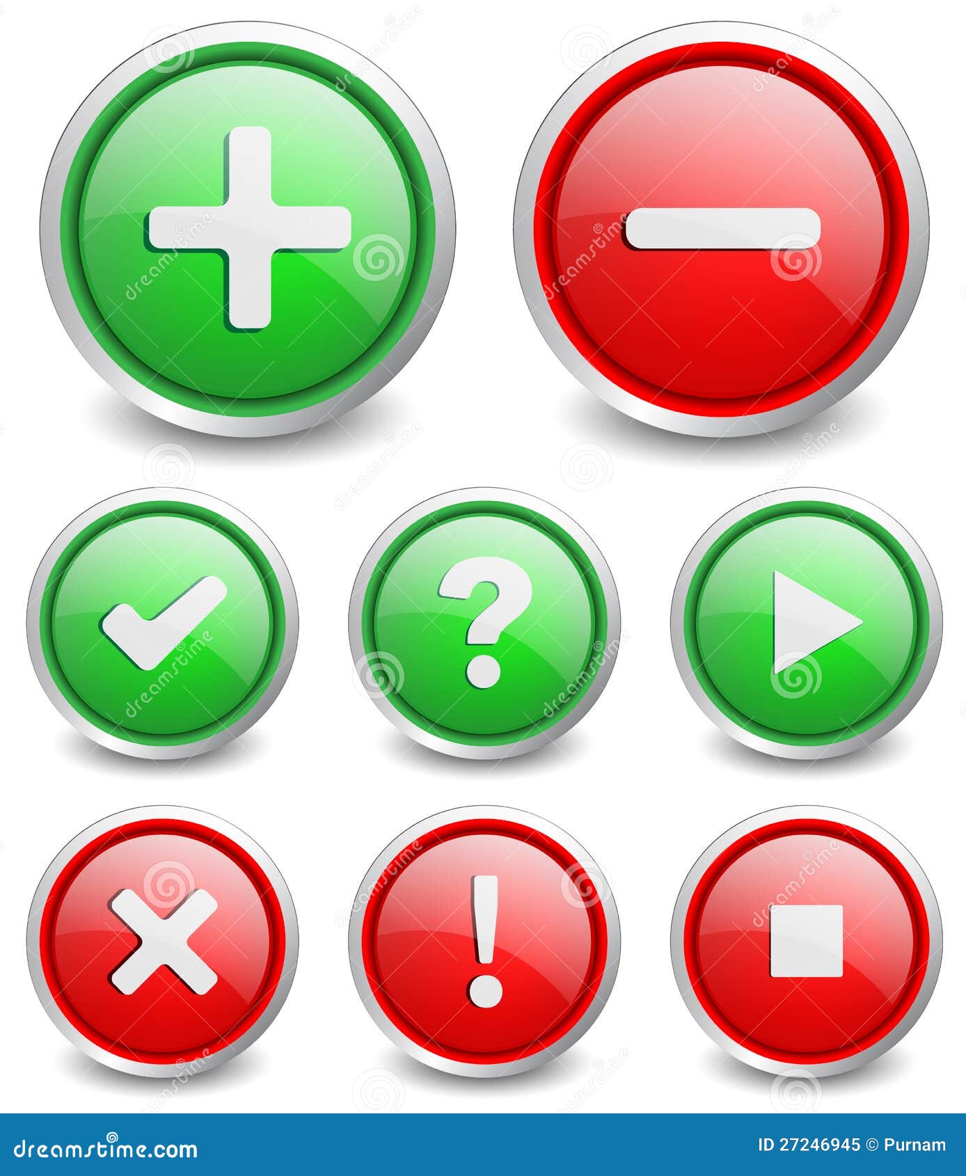 Set of 8 popular buttons stock vector. Illustration of buttons - 27246945