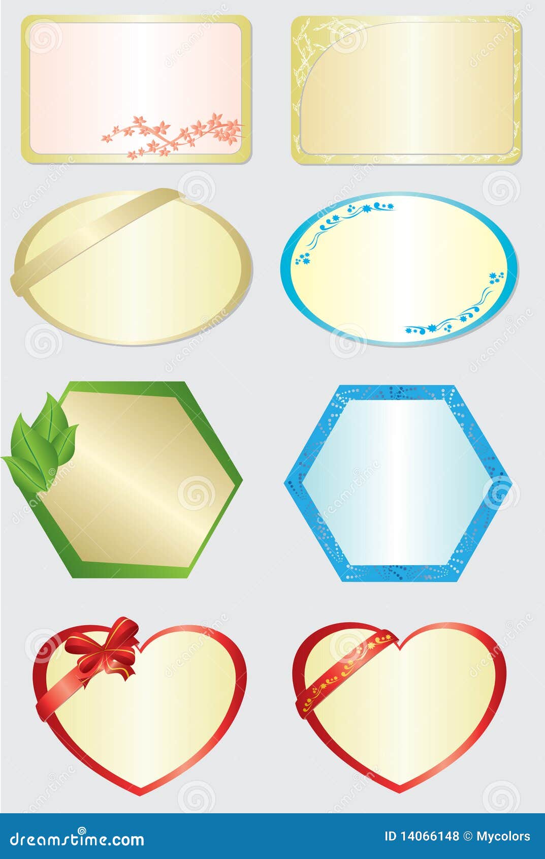 Set of 8 Vector Color Cards Stock Vector - Illustration of celebration ...