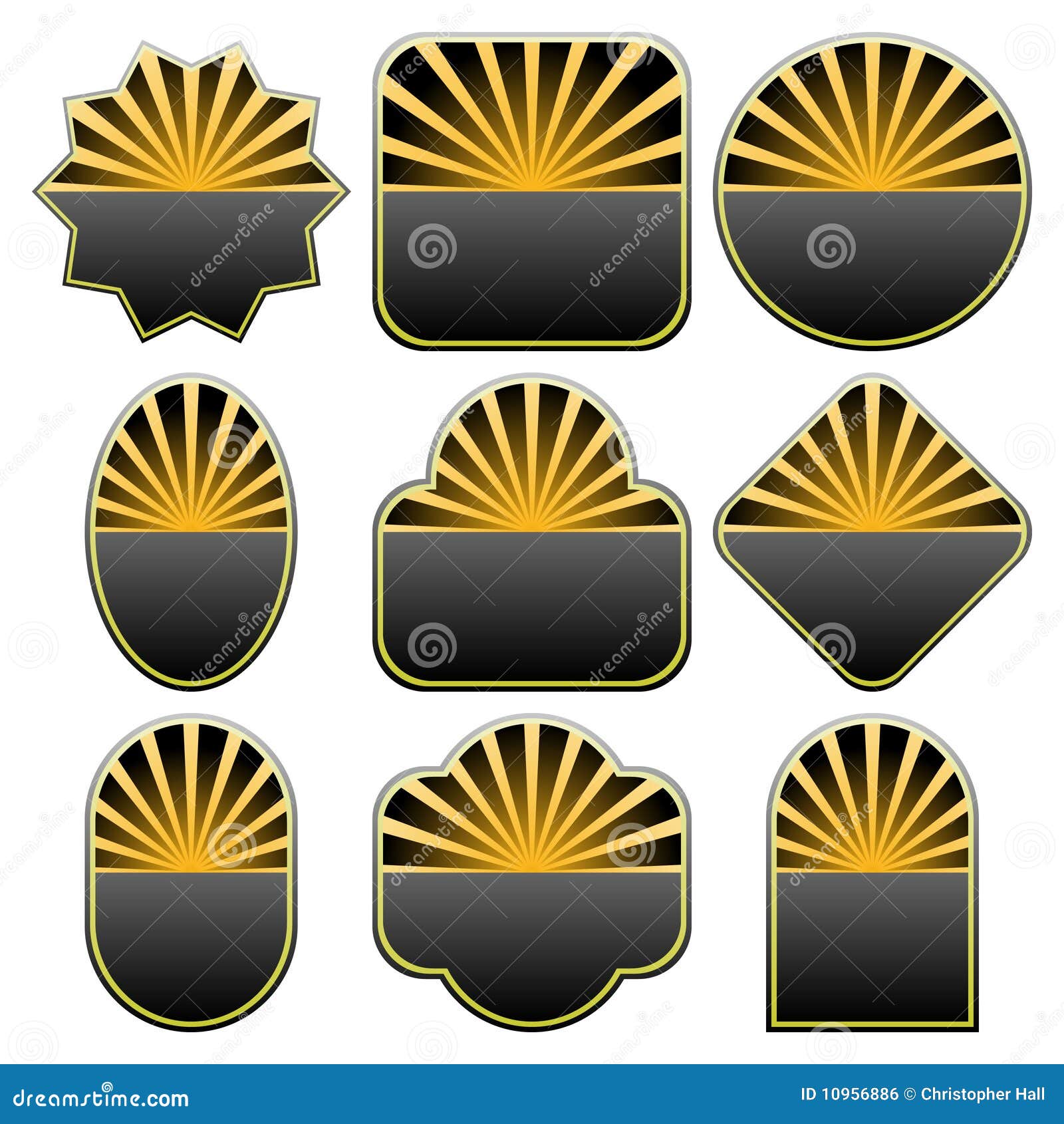 Set of 9 badge designs stock vector. Illustration of border - 10956886