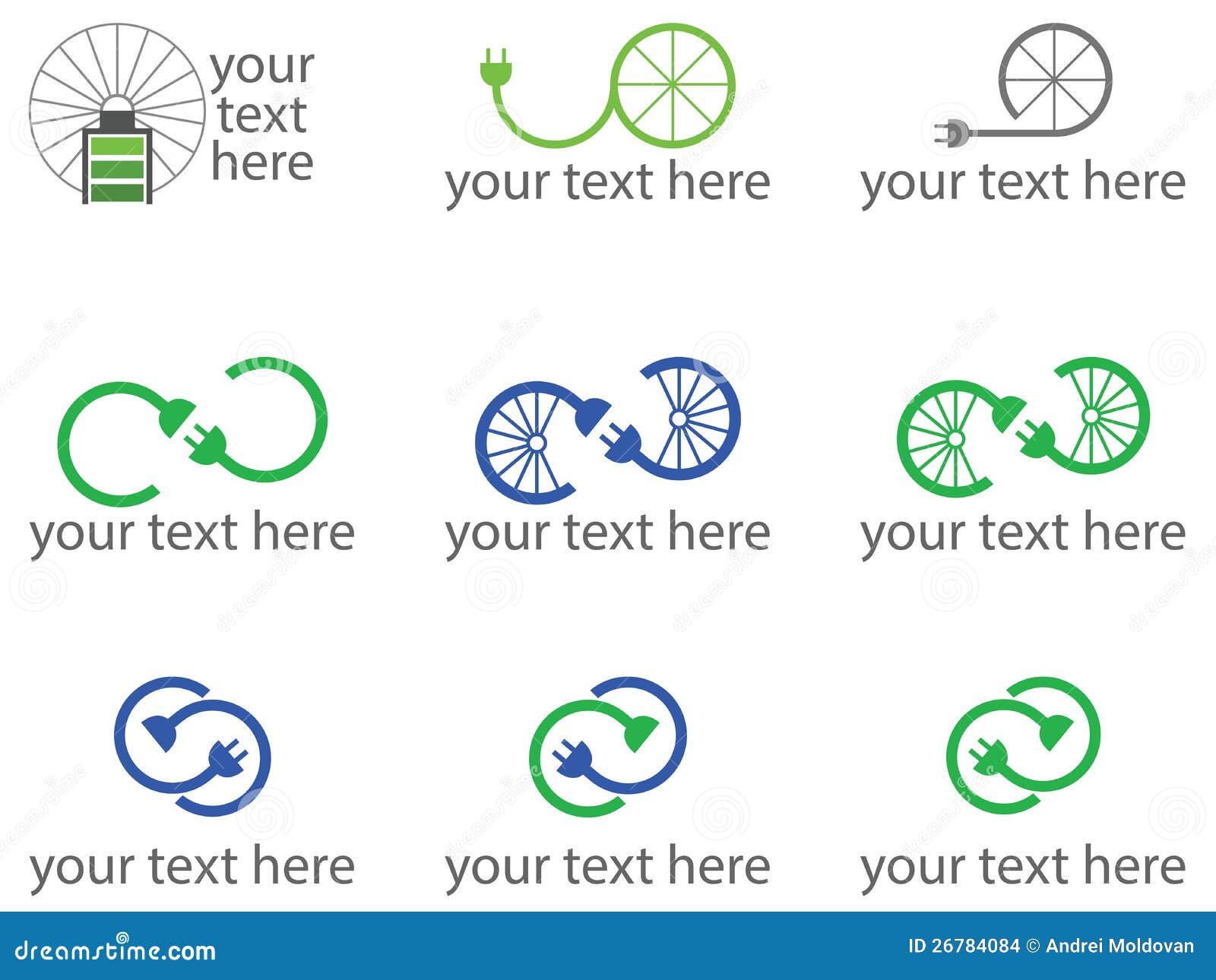 Set of 9 Bike Related Logos or Symbols Stock Illustration ...