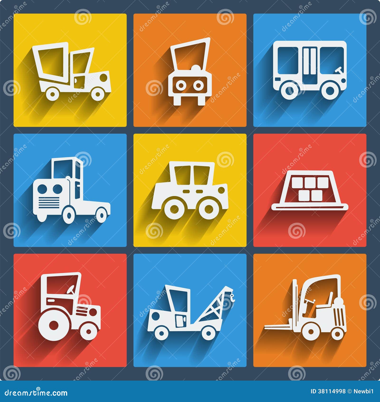 Set of 9 Cars Web and Mobile Icons. Vector. Stock Vector - Illustration ...