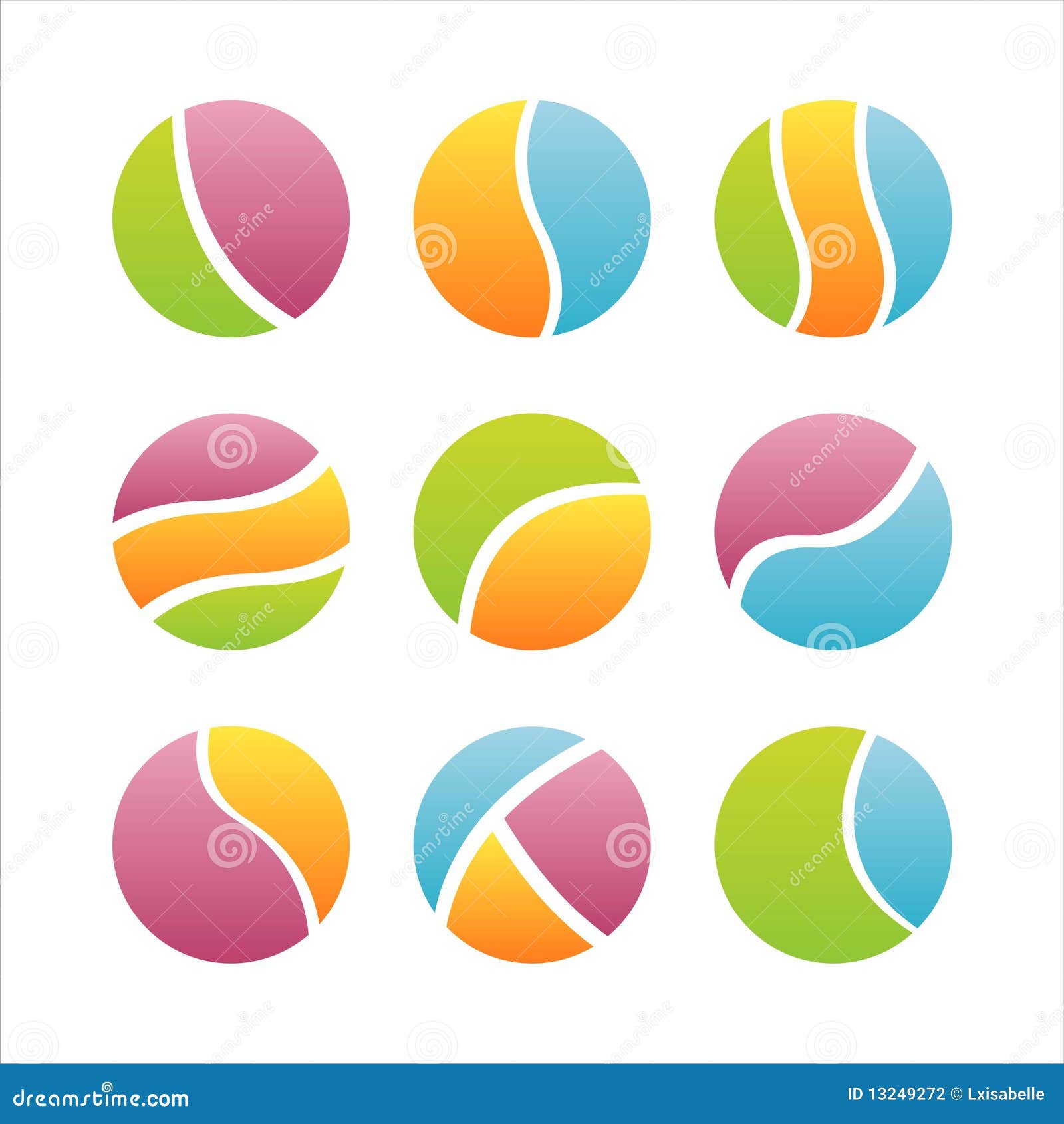 Set of 9 design elements stock vector. Illustration of colorful - 13249272