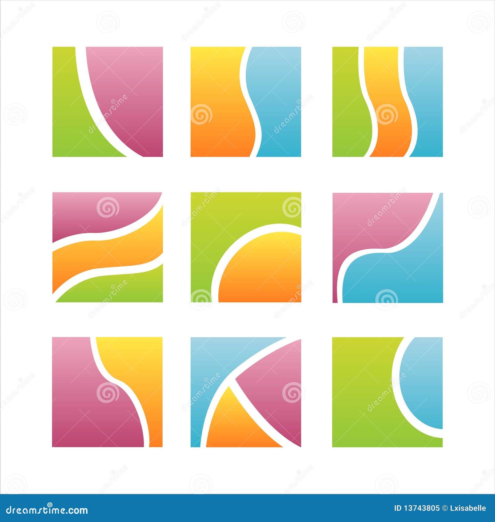 Set of 9 design elements stock vector. Illustration of glossy - 13743805