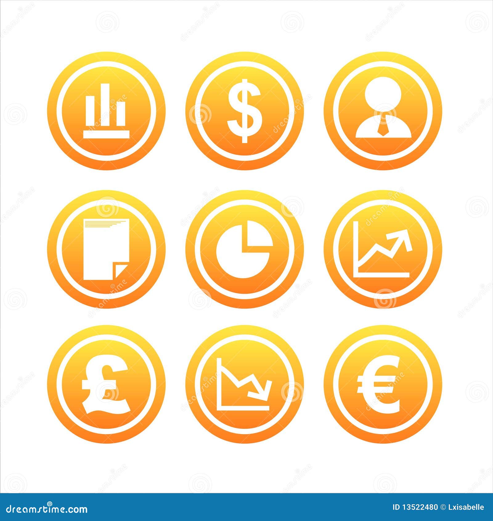 Set of 9 finance signs stock vector. Illustration of symbol - 13522480