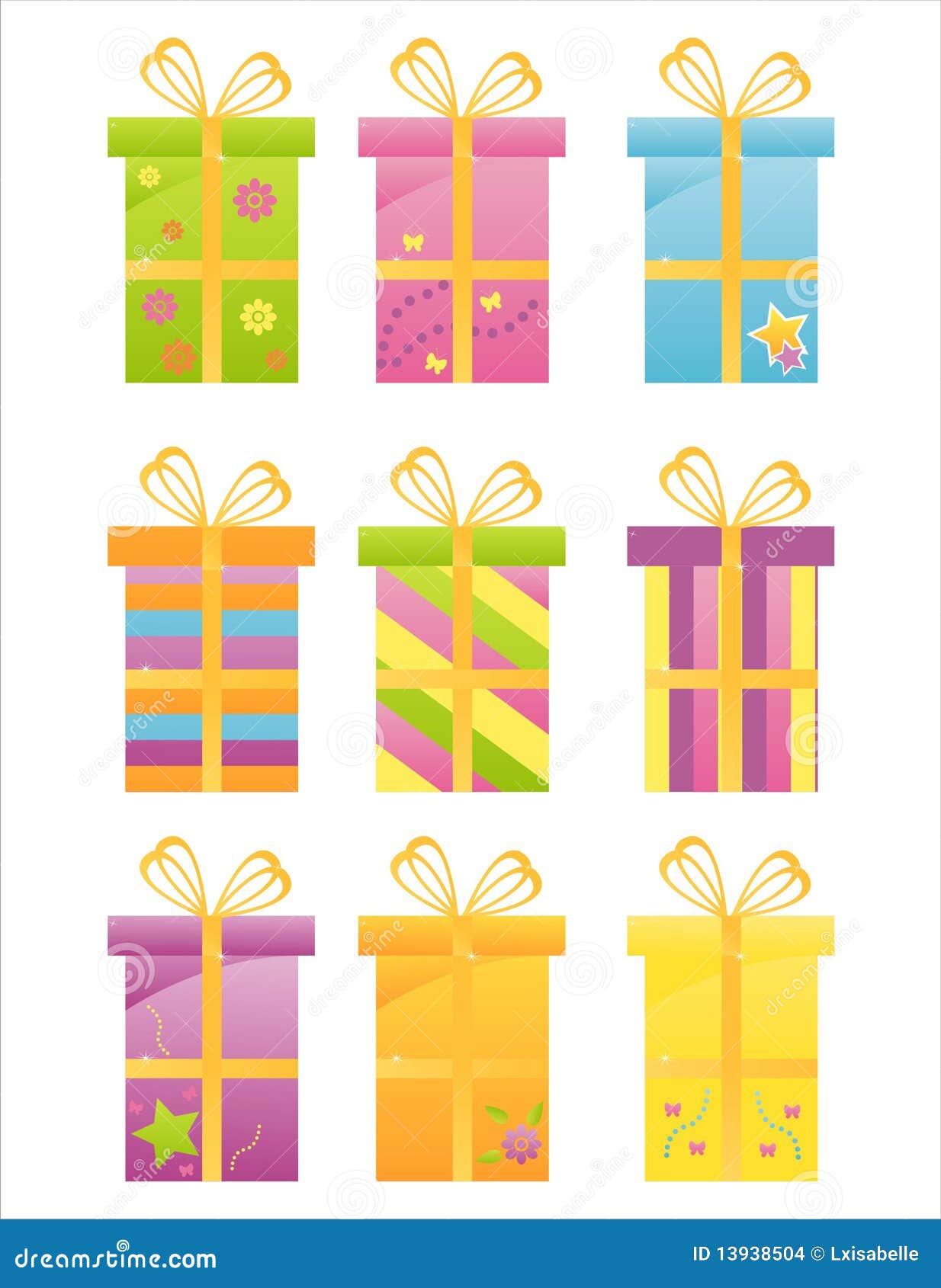 Set of 9 gifts icons stock vector. Illustration of flower - 13938504