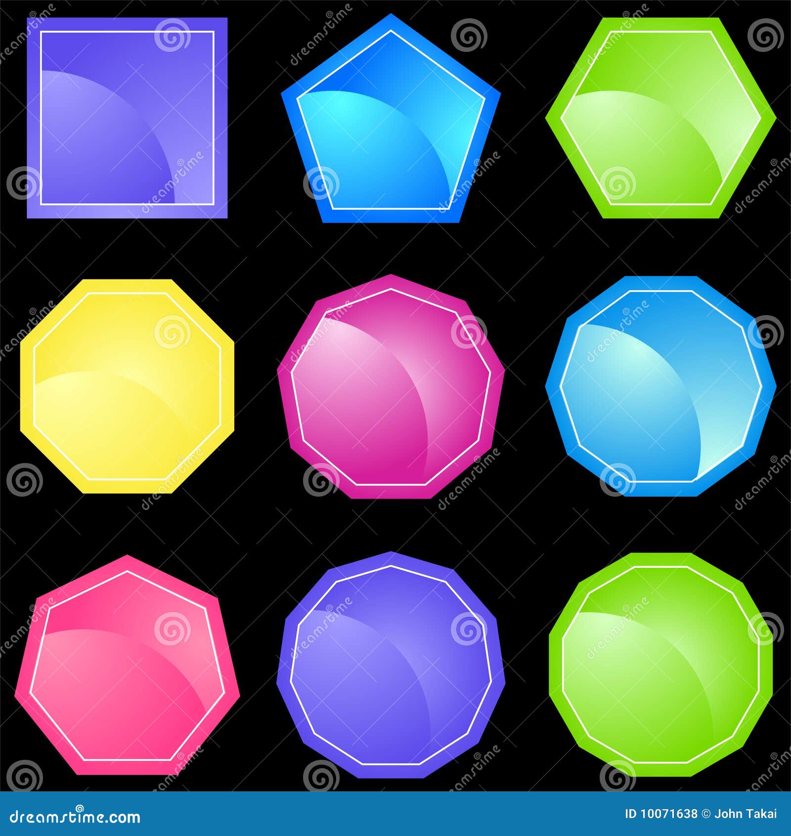 Set of 9 Shapes stock vector. Illustration of graphic - 10071638