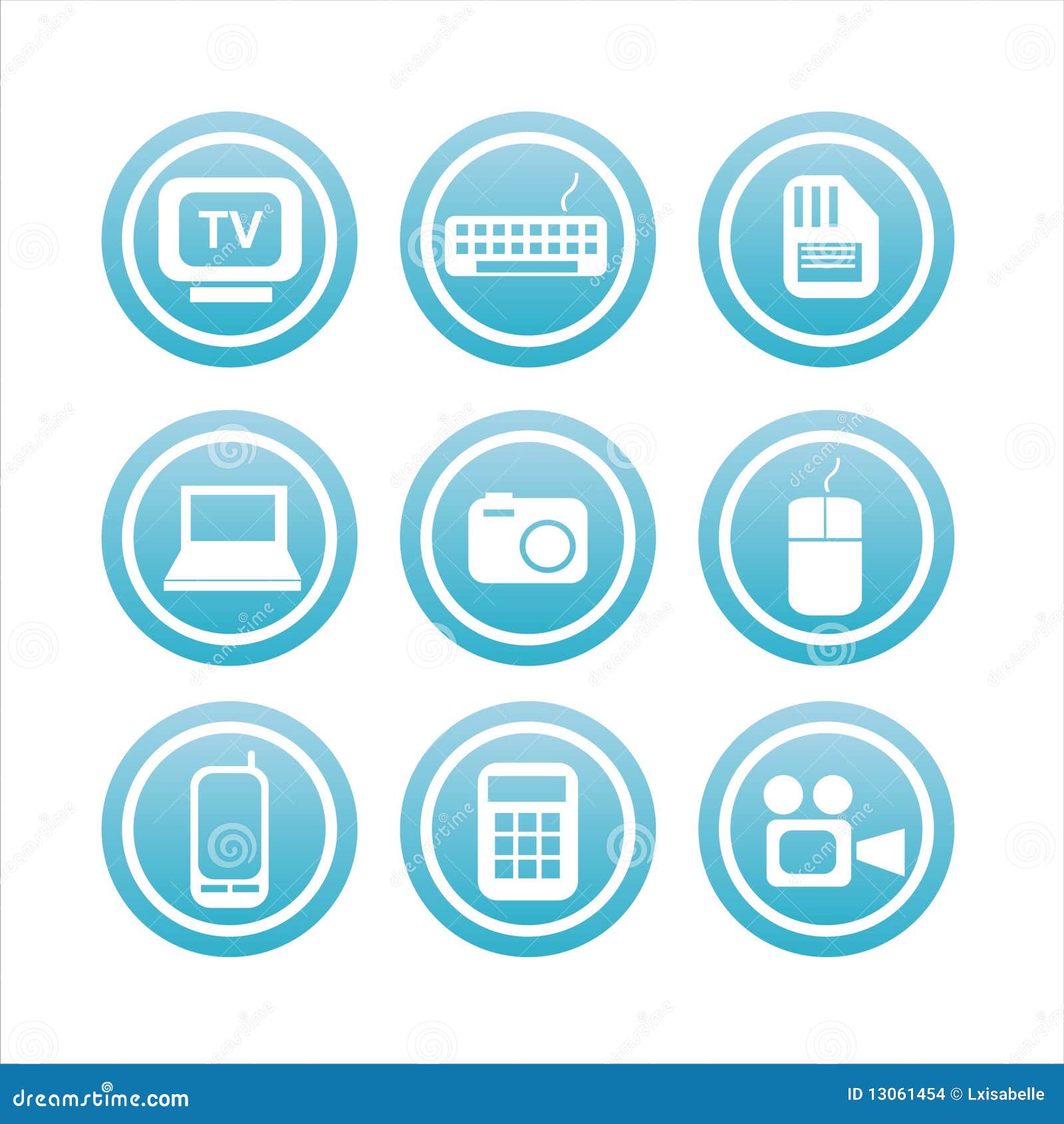 Set of 9 technology signs stock vector. Illustration of memory - 13061454