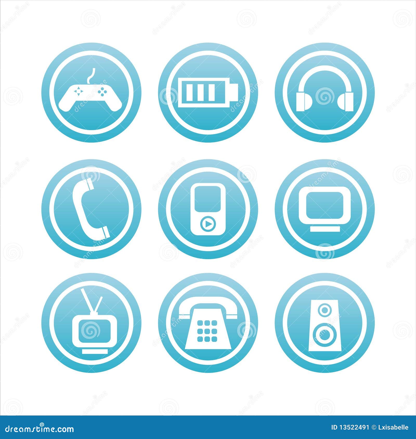 Set of 9 technology signs stock vector. Illustration of isolated - 13522491