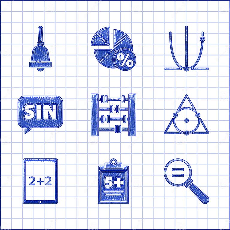 Set Abacus, Test or Exam Sheet, Calculation, Triangle Math, Tablet with ...