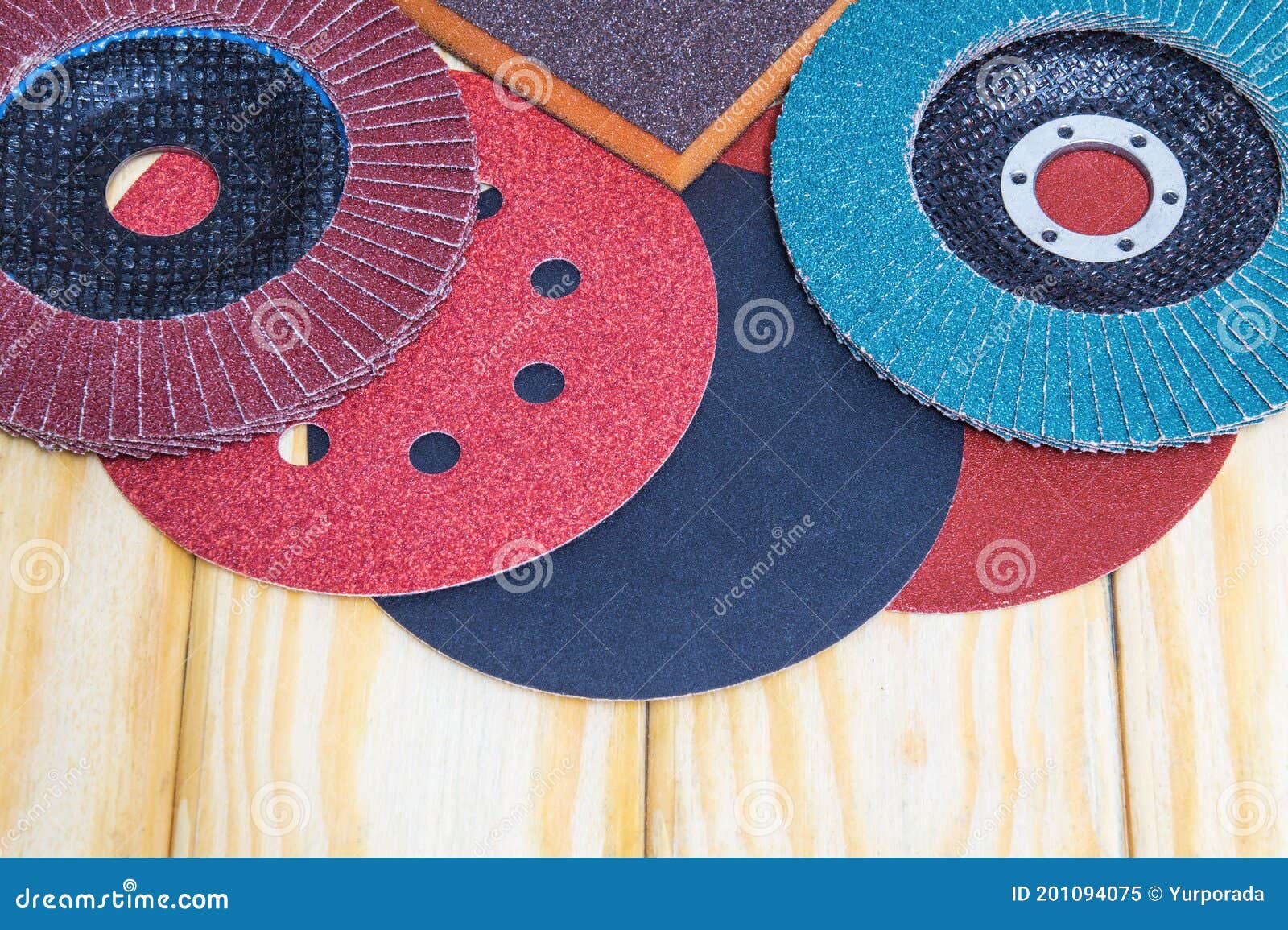 A Set of Abrasive Tools for Cleaning or Sanding Various Objects Stock ...