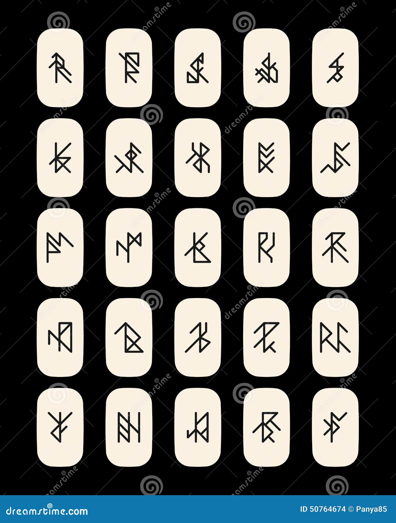 Set of Abstract Ancient Runes Stock Vector - Illustration of stone ...