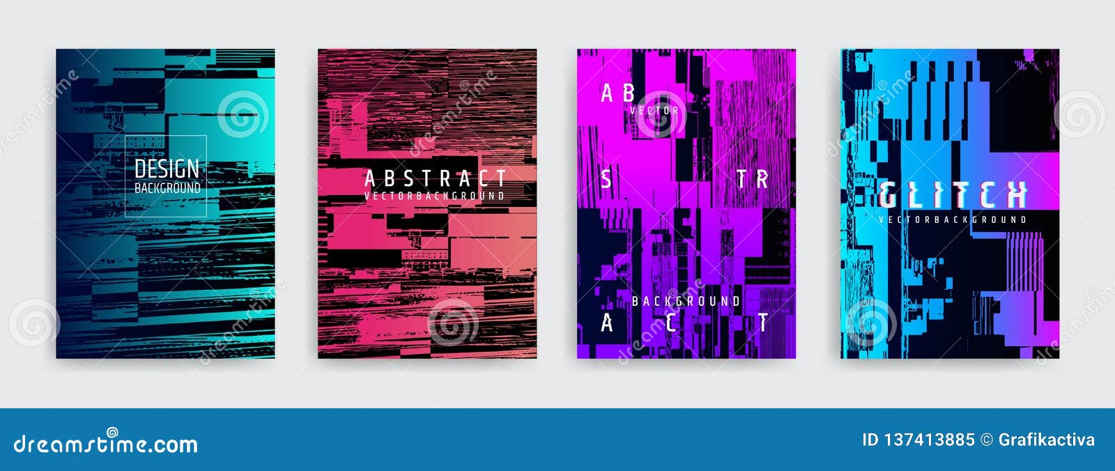 Set of Abstract Background Cover Designs. Screen Error Effect. Failure ...