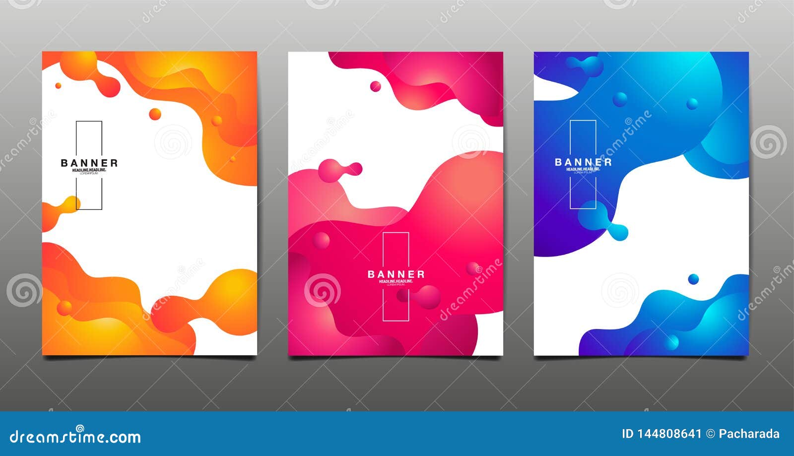 Set of Abstract Background, Liquid ,fluid, Texture Design, Template ...