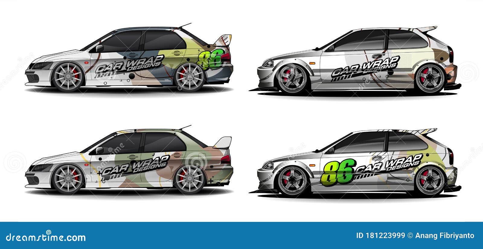 Set of Abstract Background Livery for Vehicle Vinyl Wrap Stock Vector ...