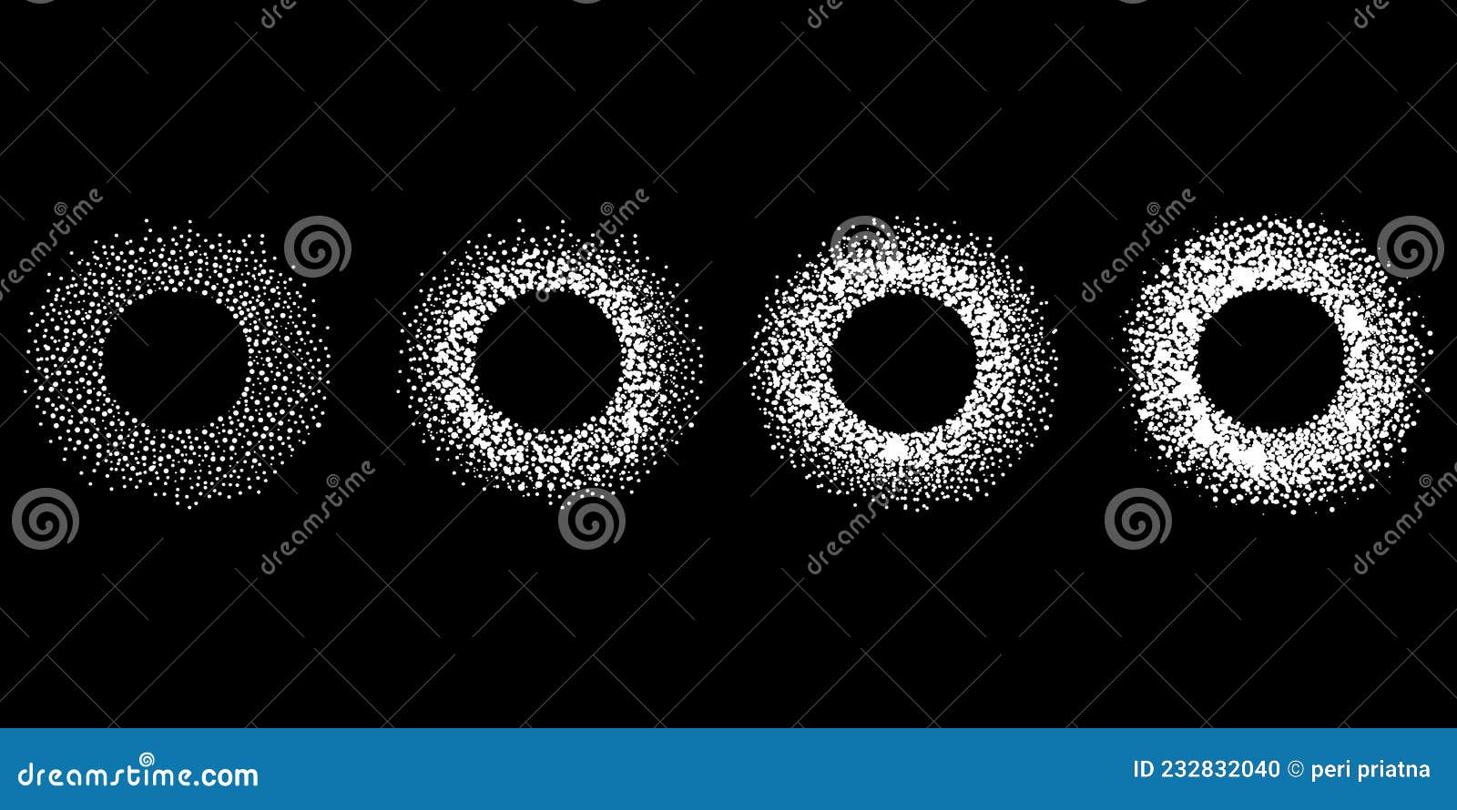 Set of Abstract Backgrounds. Circle, Ring Shapes Made of Spots, Dots ...
