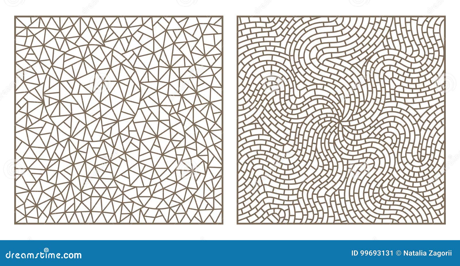 Contour Set with Abstract Backgrounds Contour Stained Glass Stock ...