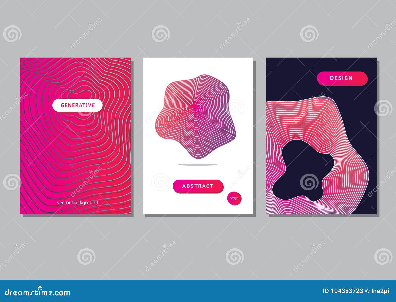 Abstract Backgrounds with Generative Design Forms. Minimalistic Style ...