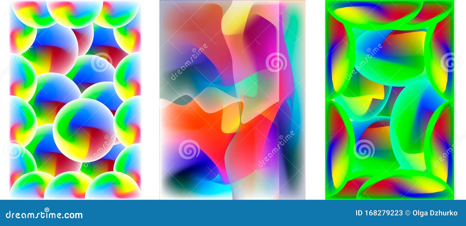 Set of Abstract Backgrounds Made of Mesh Gradients. Bright Circles ...