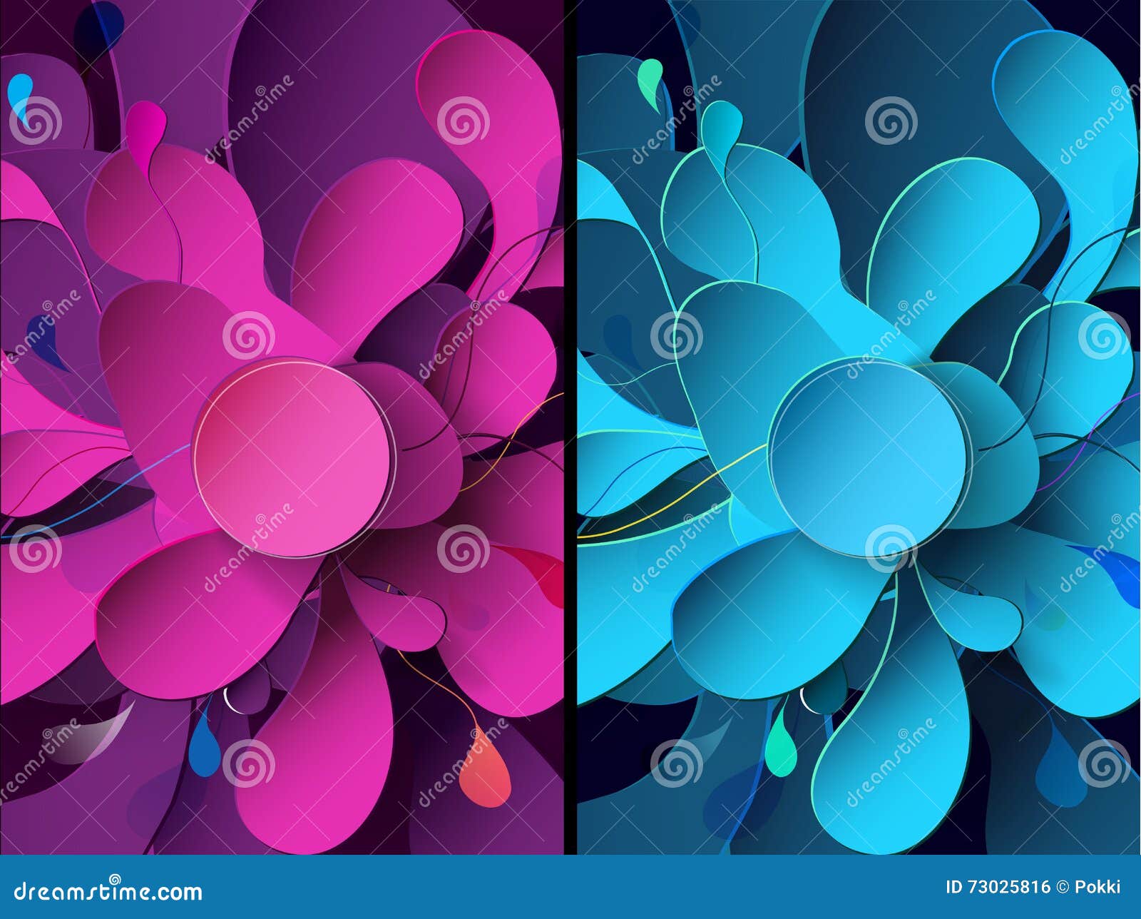 Set of Abstract Backgrounds with Paper Flower. Stock Vector ...