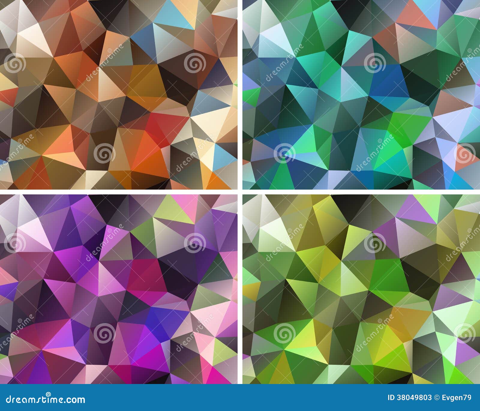 Set of Abstract Backgrounds Polygonal Stock Vector - Illustration of ...