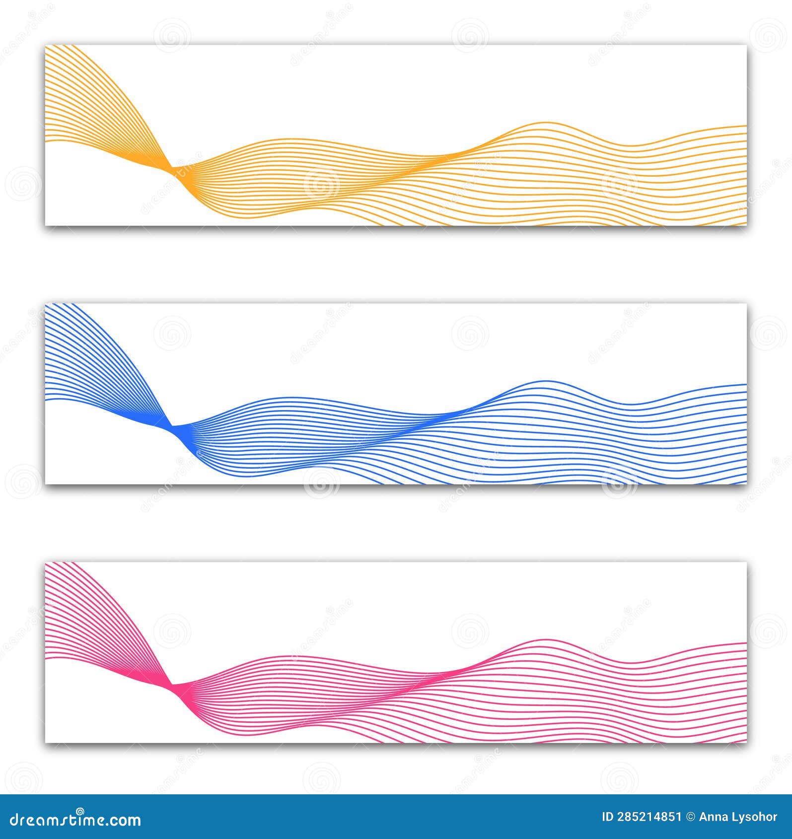 Set of Abstract Backgrounds for Web Banners. Pattern with Waves Stock ...