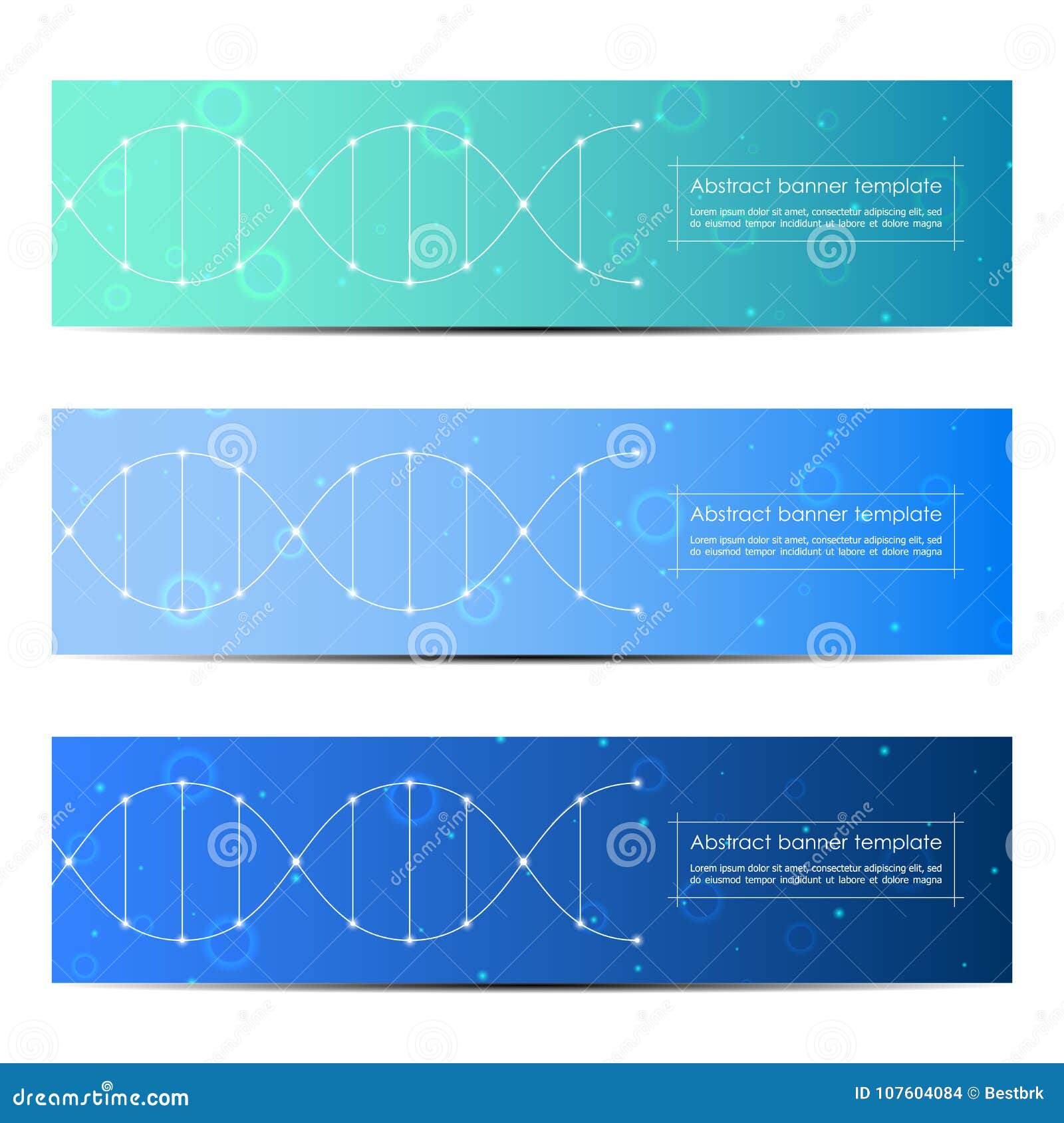 Set of Abstract Banner Design, Dna Molecule Structure Background ...