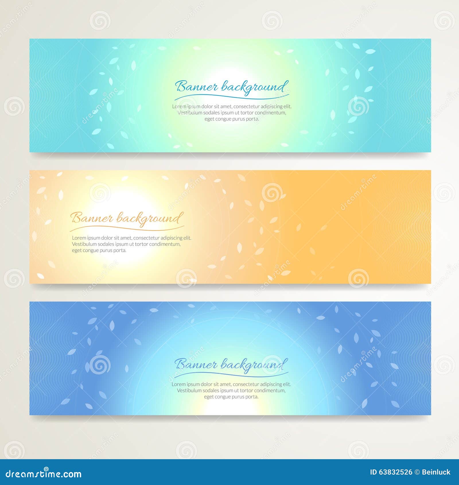 Set of Abstract Banner Design with Luminous Background in Vector Stock ...