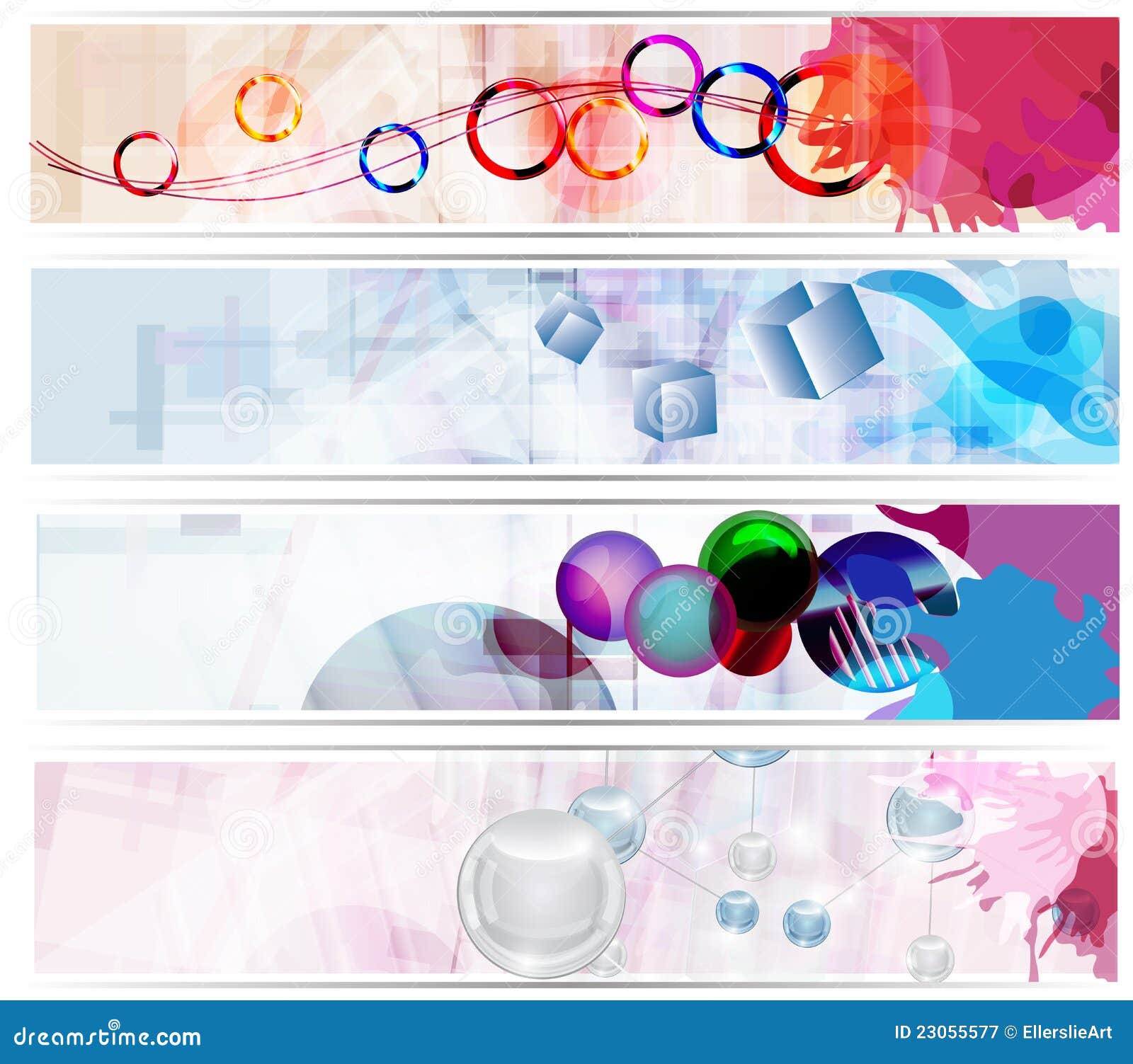 Set of abstract banners stock vector. Illustration of bubbles - 23055577