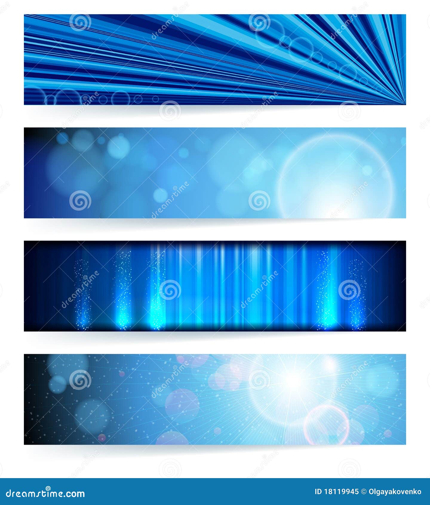 Set of Abstract Banners. Blue Design Stock Vector - Illustration of ...