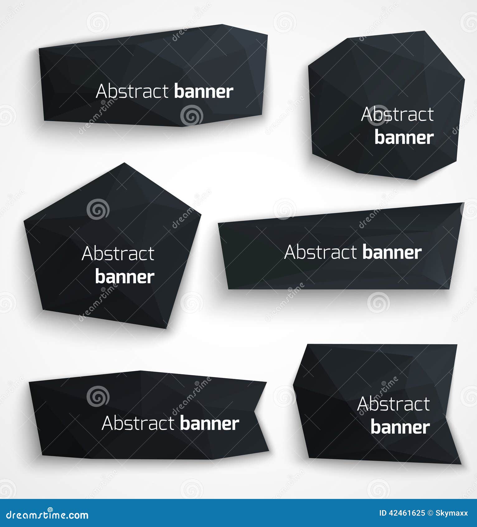 Set of Abstract Black Banners, Modern Style Design Stock Vector ...