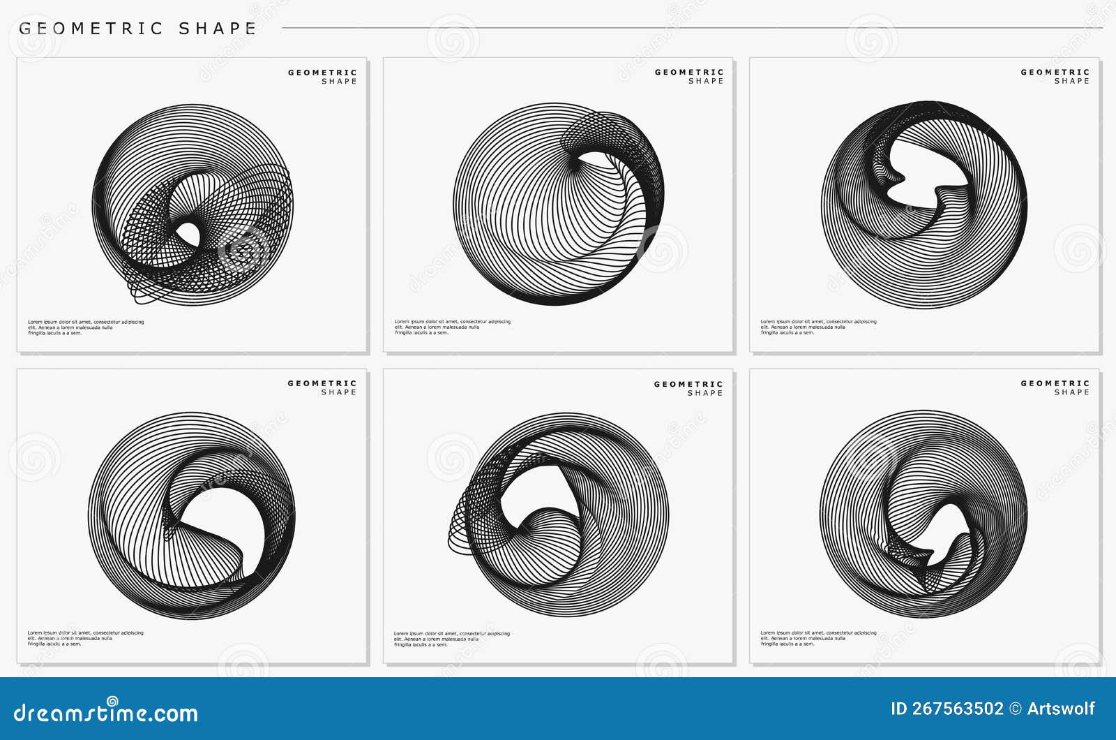 Set of Abstract Blended Lines Design Template. Blend Lines Abstract ...