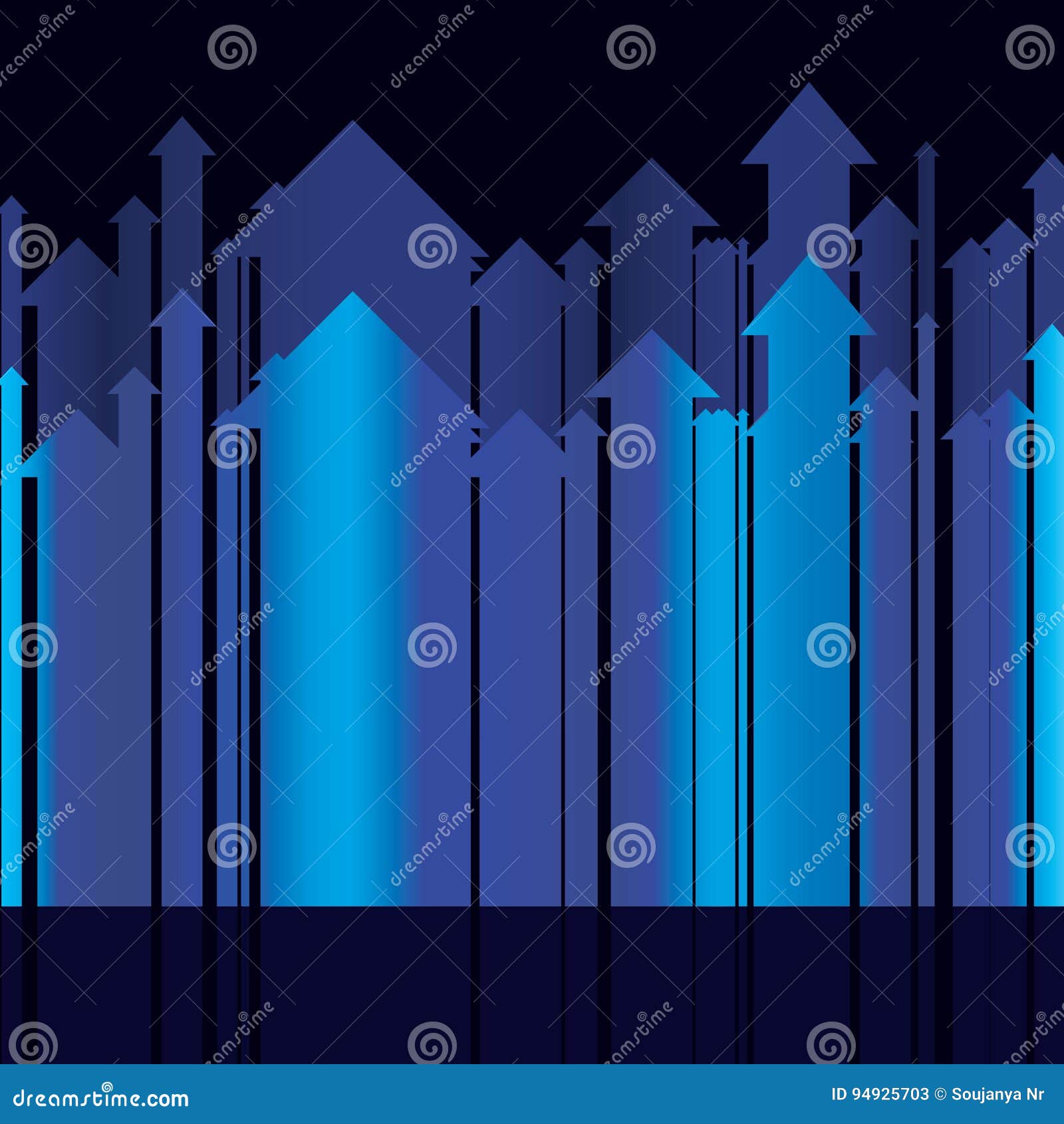 Set of Abstract Blue Arrow Sequence Stock Vector - Illustration of ...