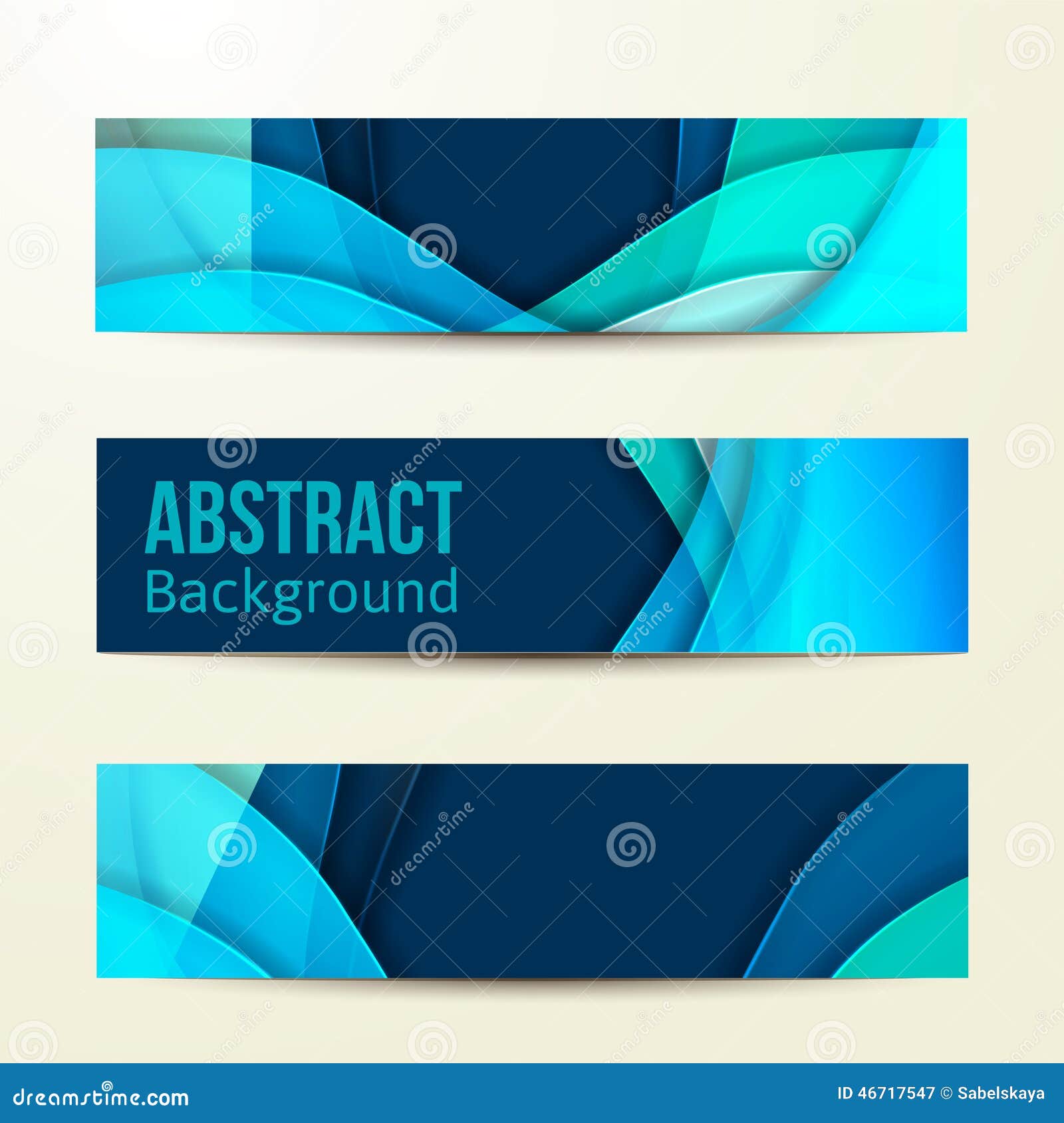 Set of Abstract Blue Banners. Three Background Stock Vector ...