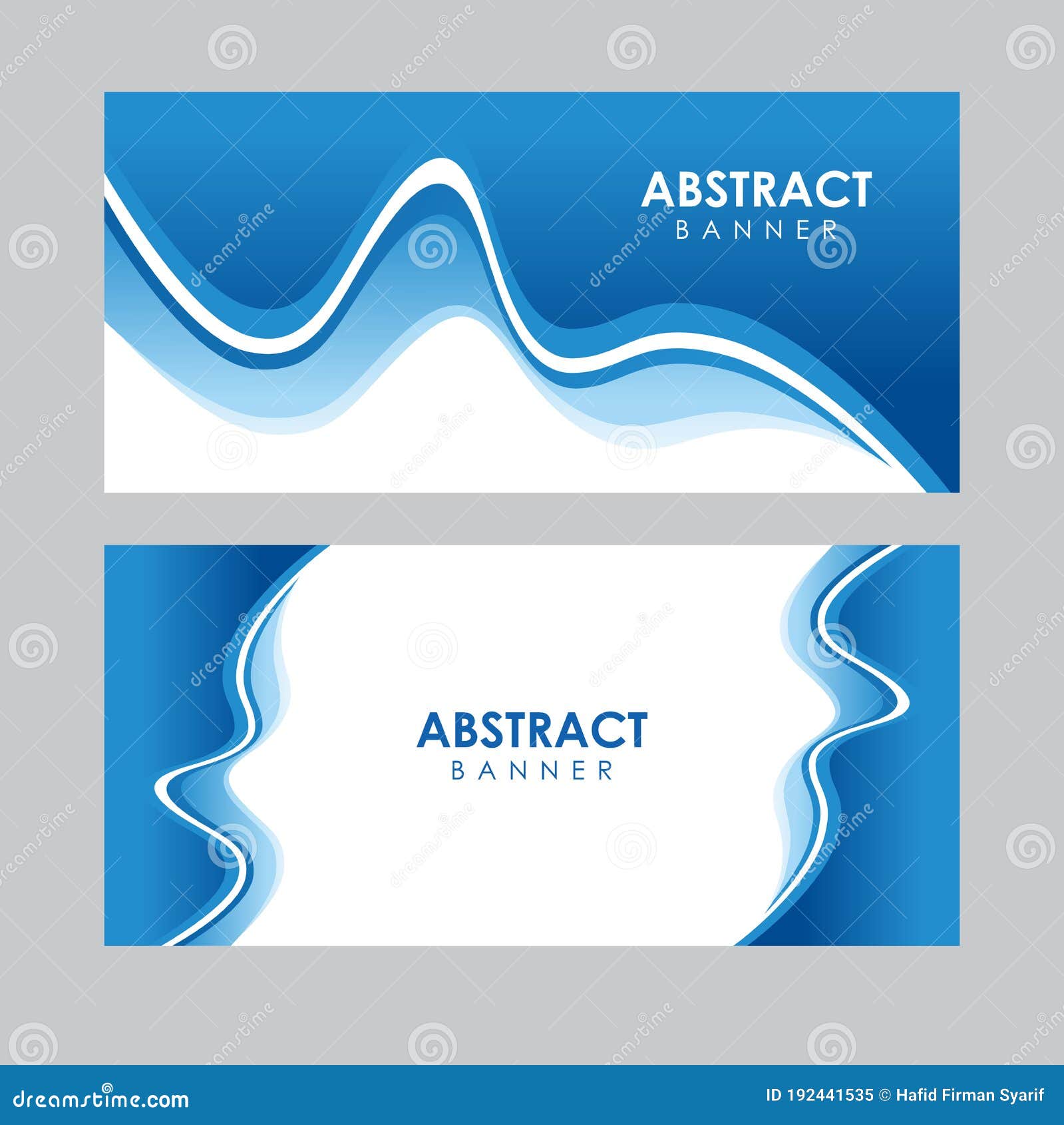 Set of Abstract Blue Elegant Wavy Banner Design Template Vector Stock ...