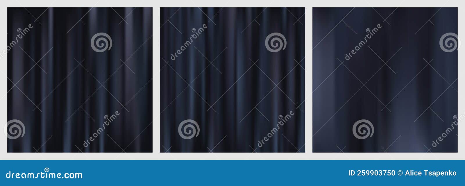Set of Abstract Blue Gradient Background. Blurry Vertical Lines and ...