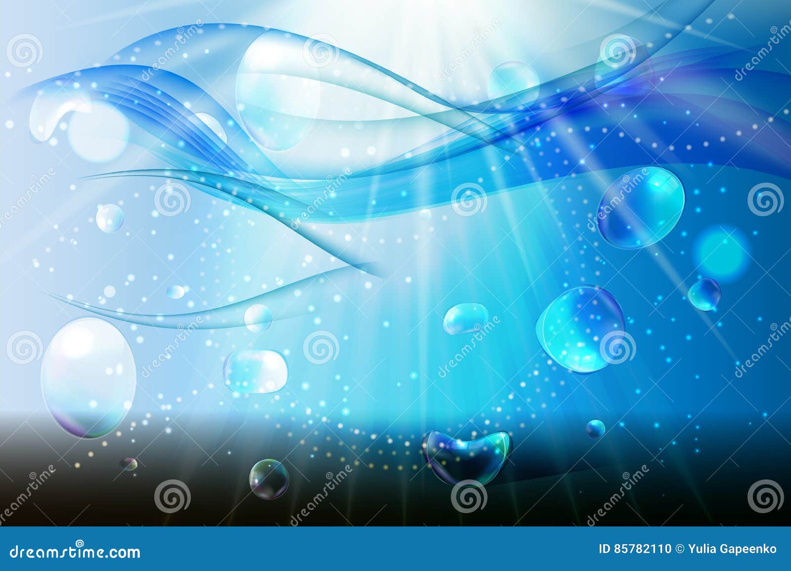 Set of Abstract Blue Wave Water Background. Vector Illustration Stock ...