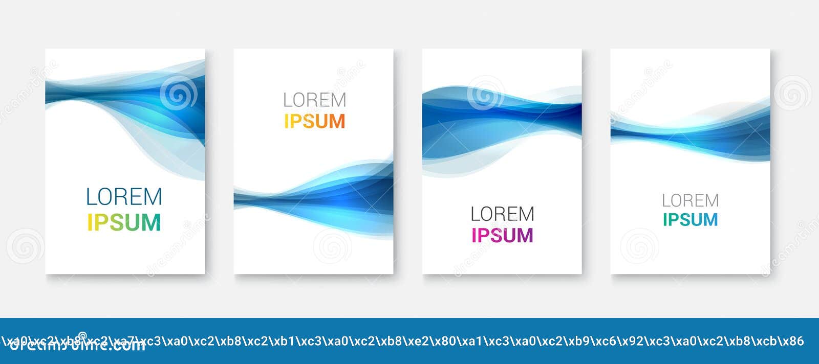 Set Abstract Blue Wave White Vector Design.Vector Business Brochure ...