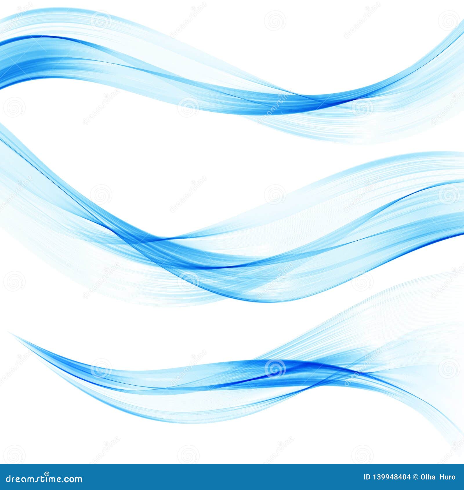 Set of Abstract Blue Waves. Vector Illustration Stock Vector ...