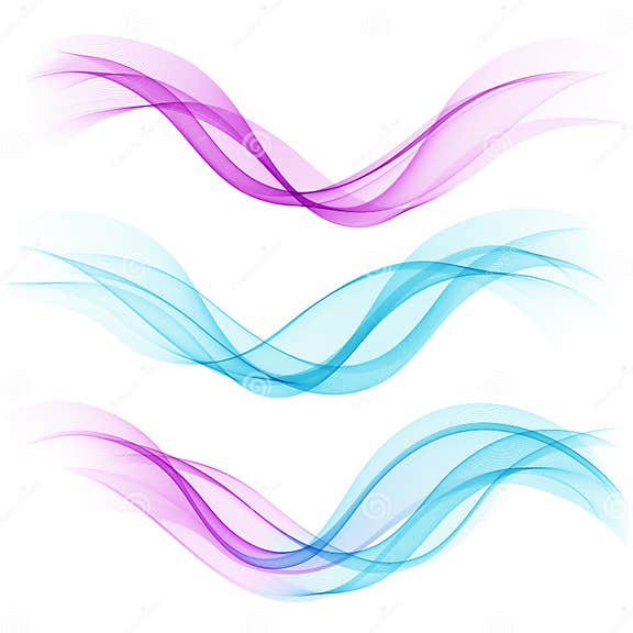 Set of Abstract Blue Waves. Vector Illustration Stock Vector ...